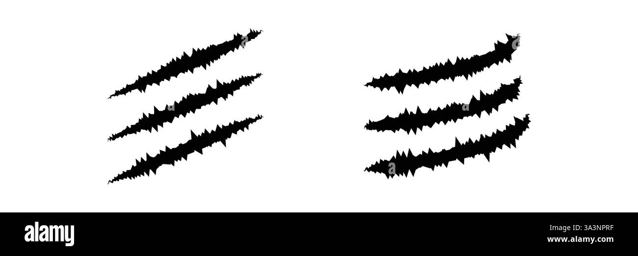 Scratch claw mark icon. Trace of wild animal, monster or dinosaur ...