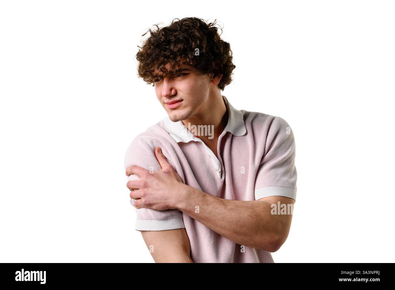 Feeling painful dislocation of shoulder joint. Suffering from the ...