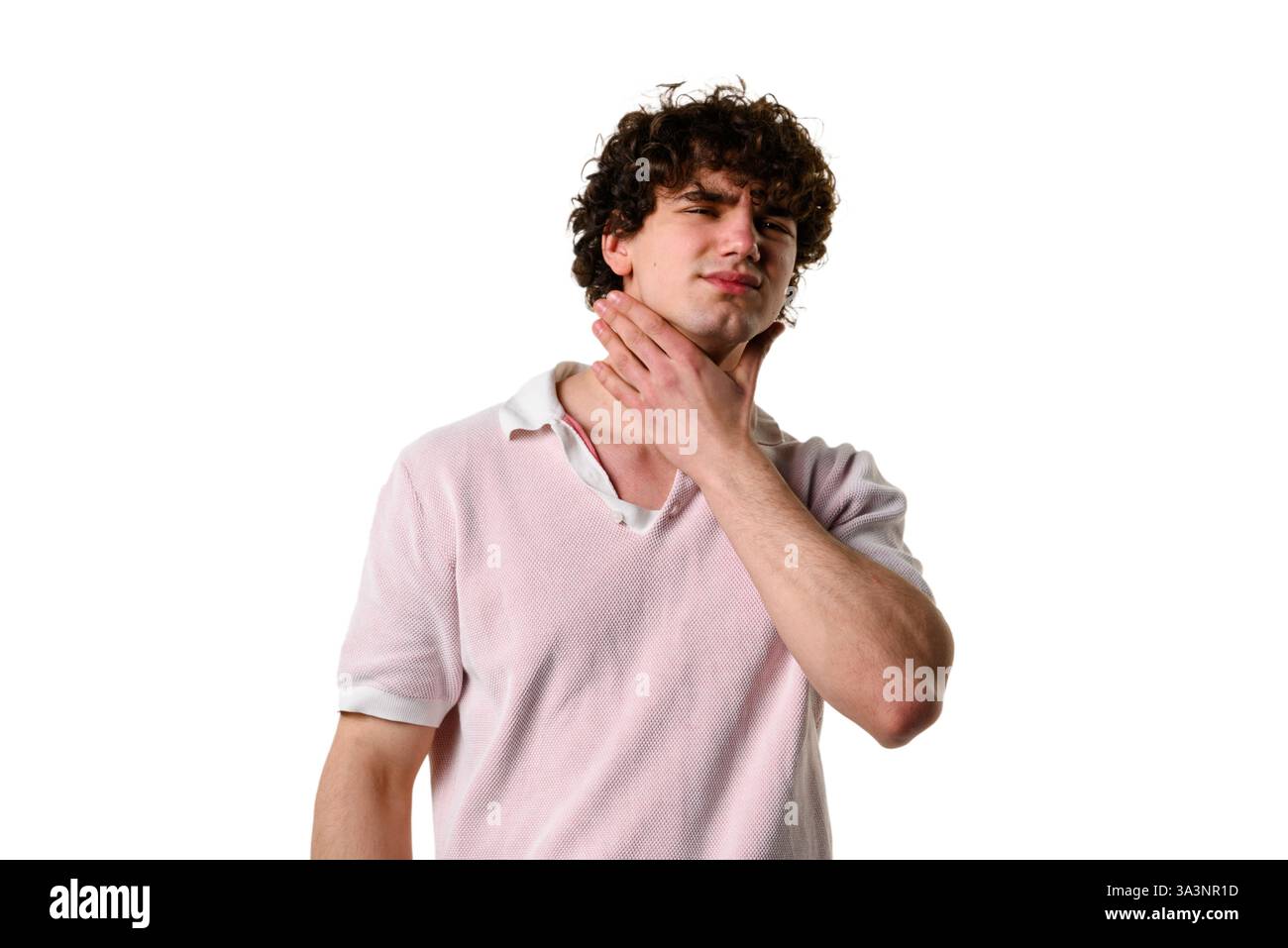 Peritonsillar abscess illness of young man with difficulties of talking ...