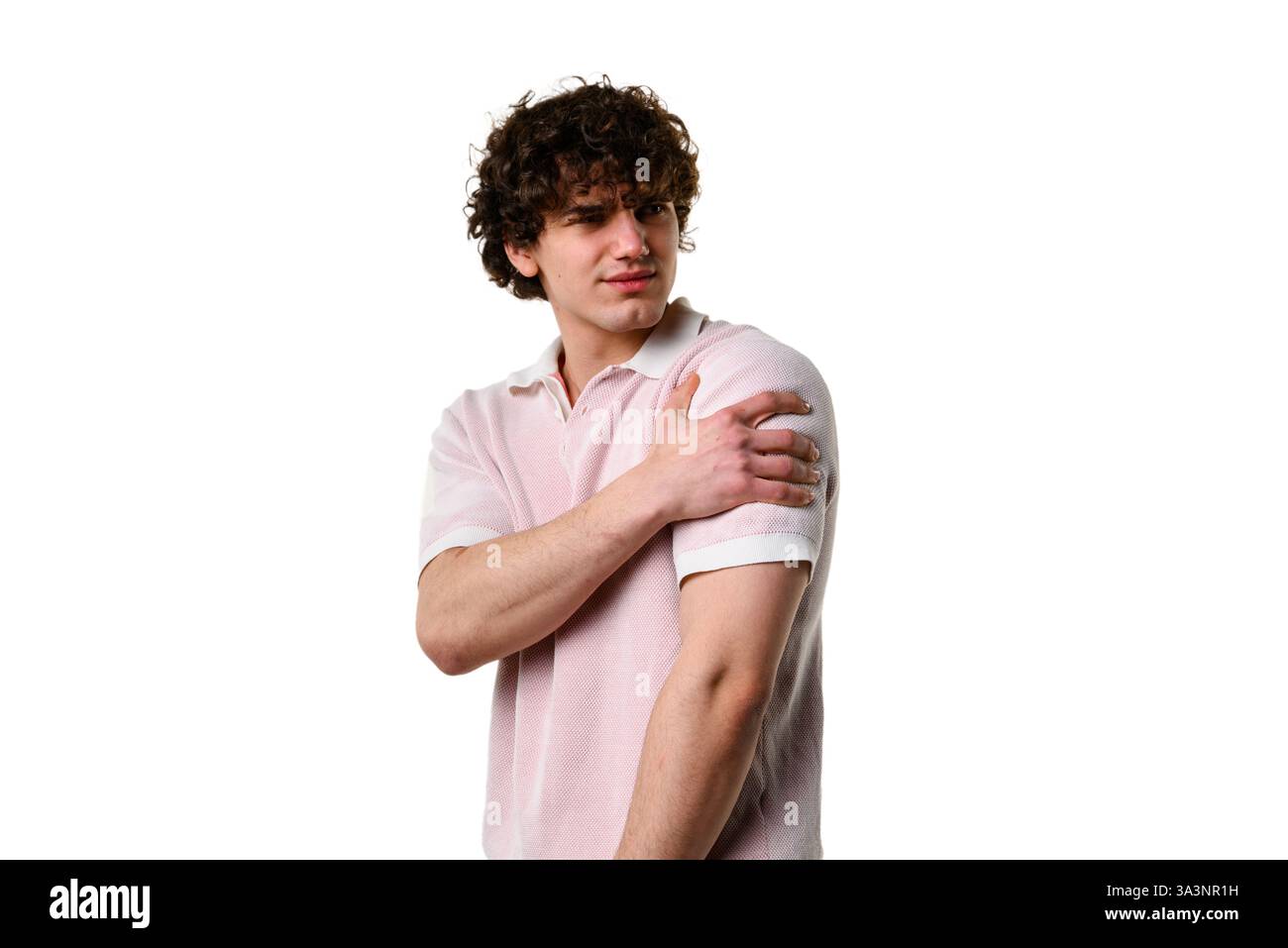 Feeling painful dislocation of shoulder joint. Suffering from the ...