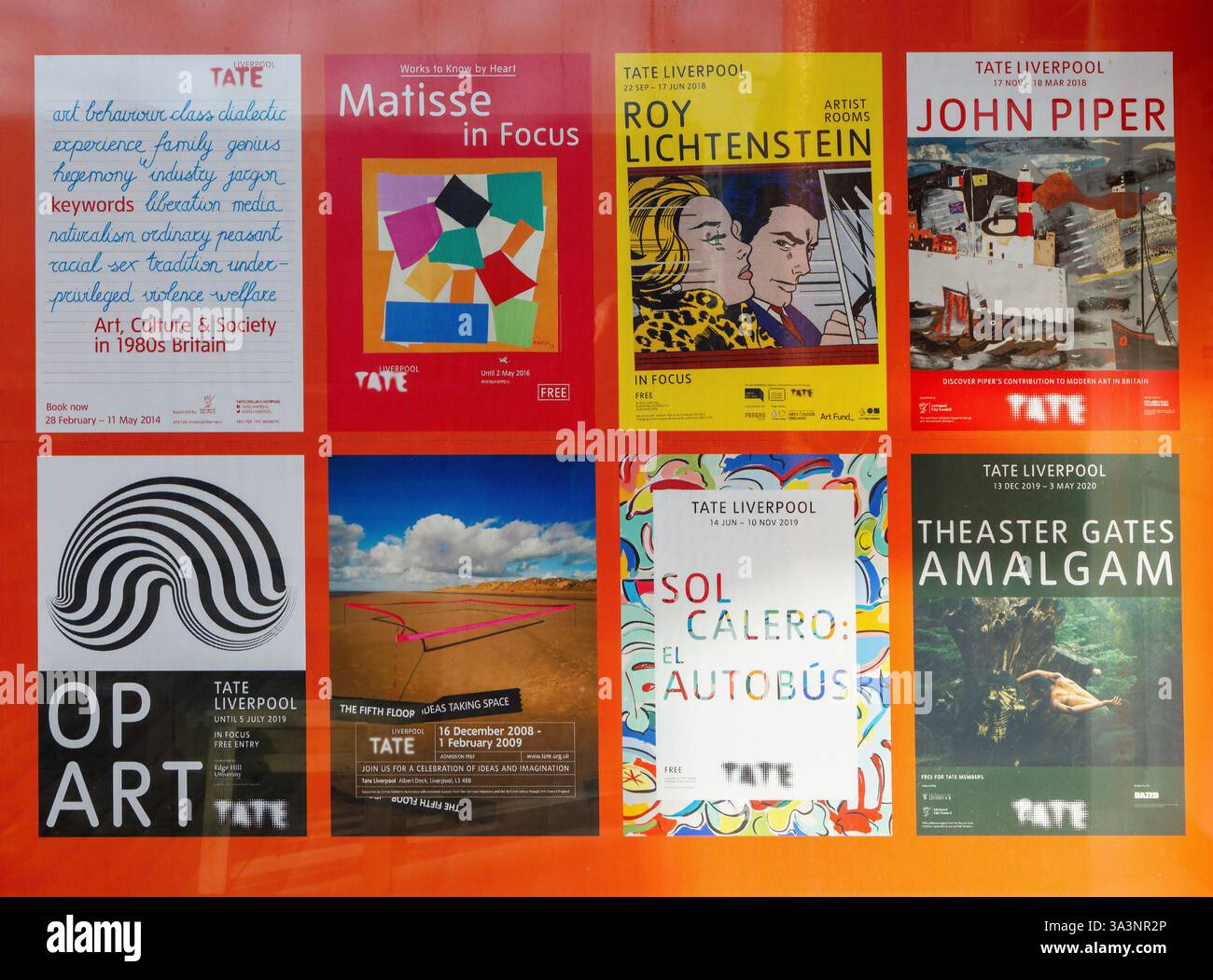 Posters of artist exhibition shows held at Tate Liverpool art gallery ...