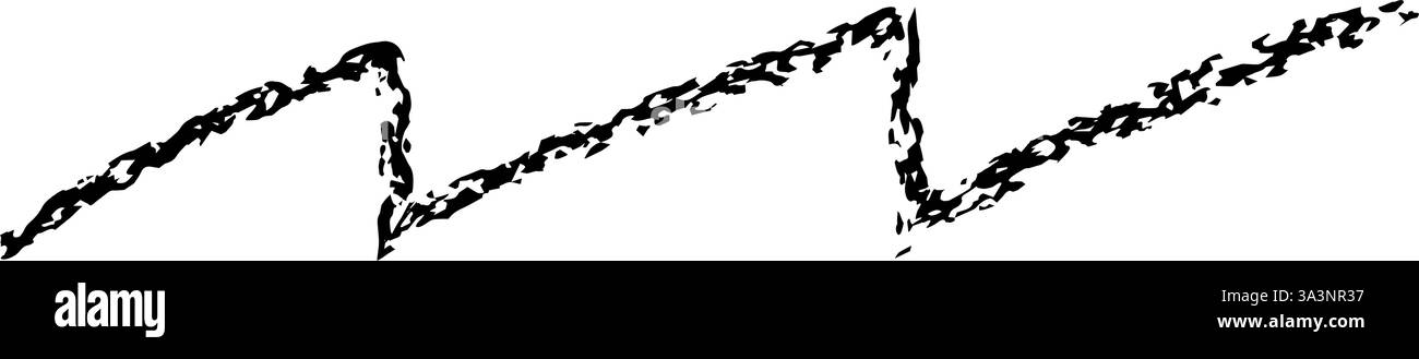 Chalk zigzag scribble line. Hand drawn vector chalk brush doodle ...