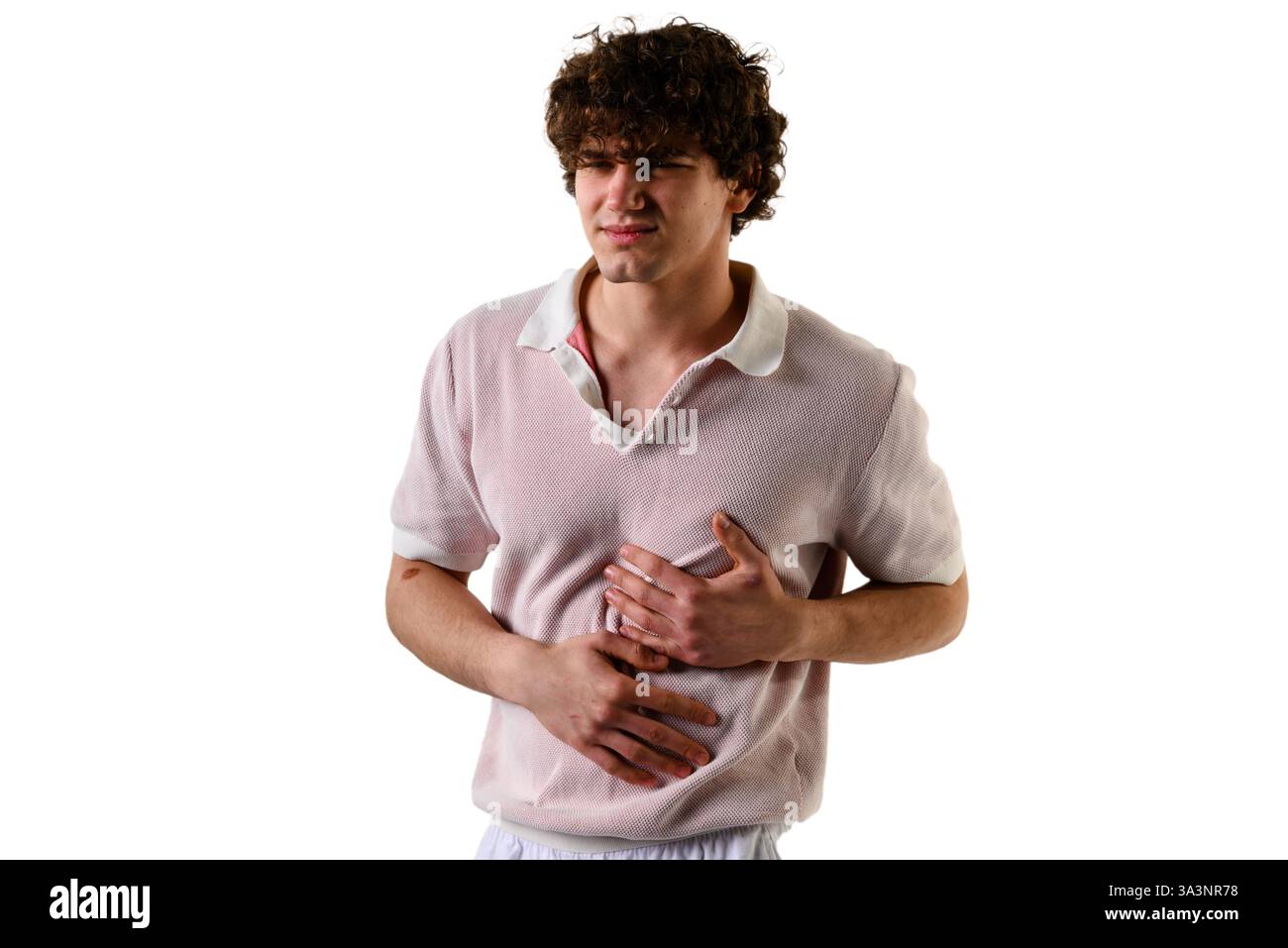 Chest pain and race heartbeat from acute coronary syndrome. Suffering ...