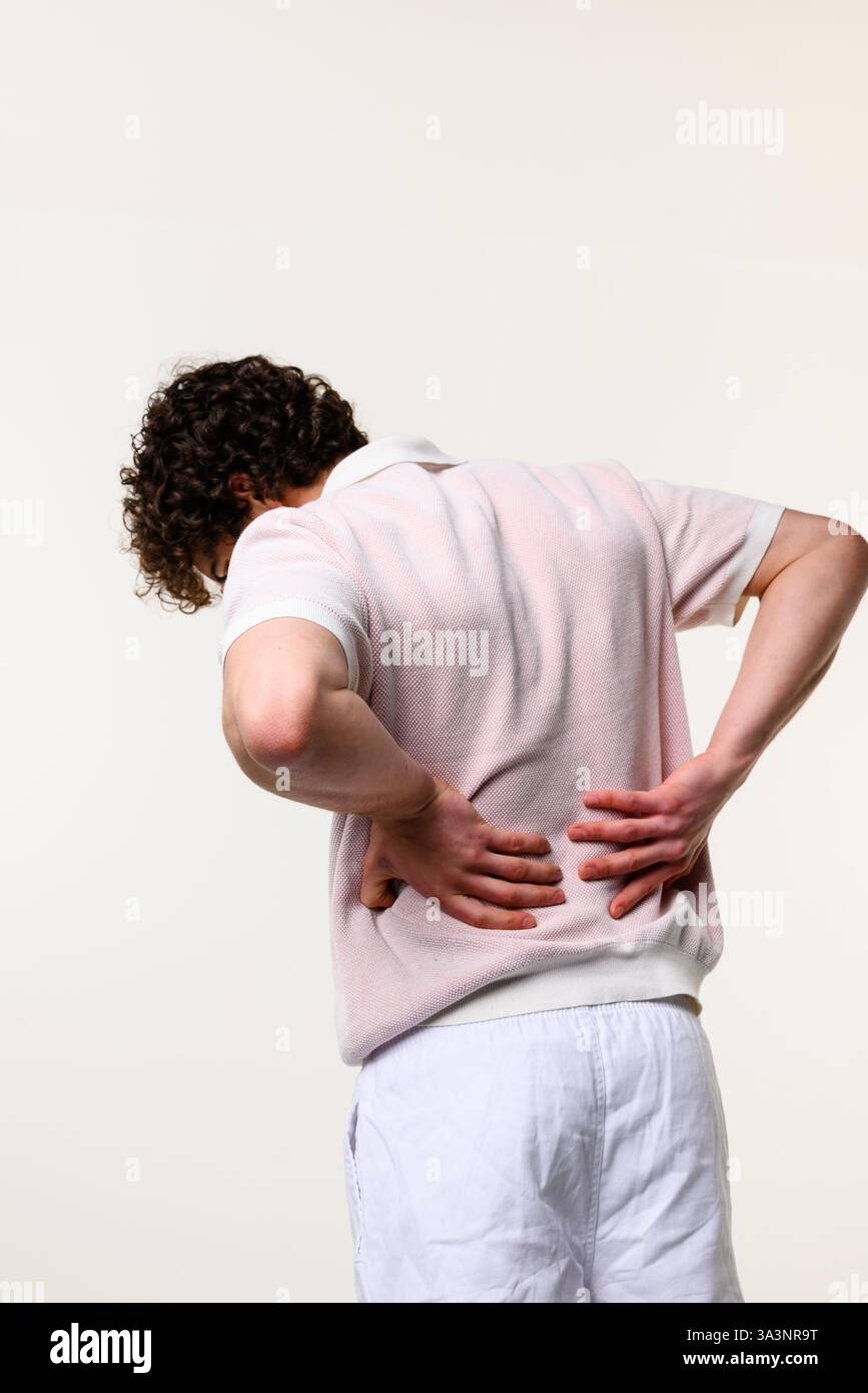 Man is suffering from urolithiasis. Feeling chronic unbearably strong ...