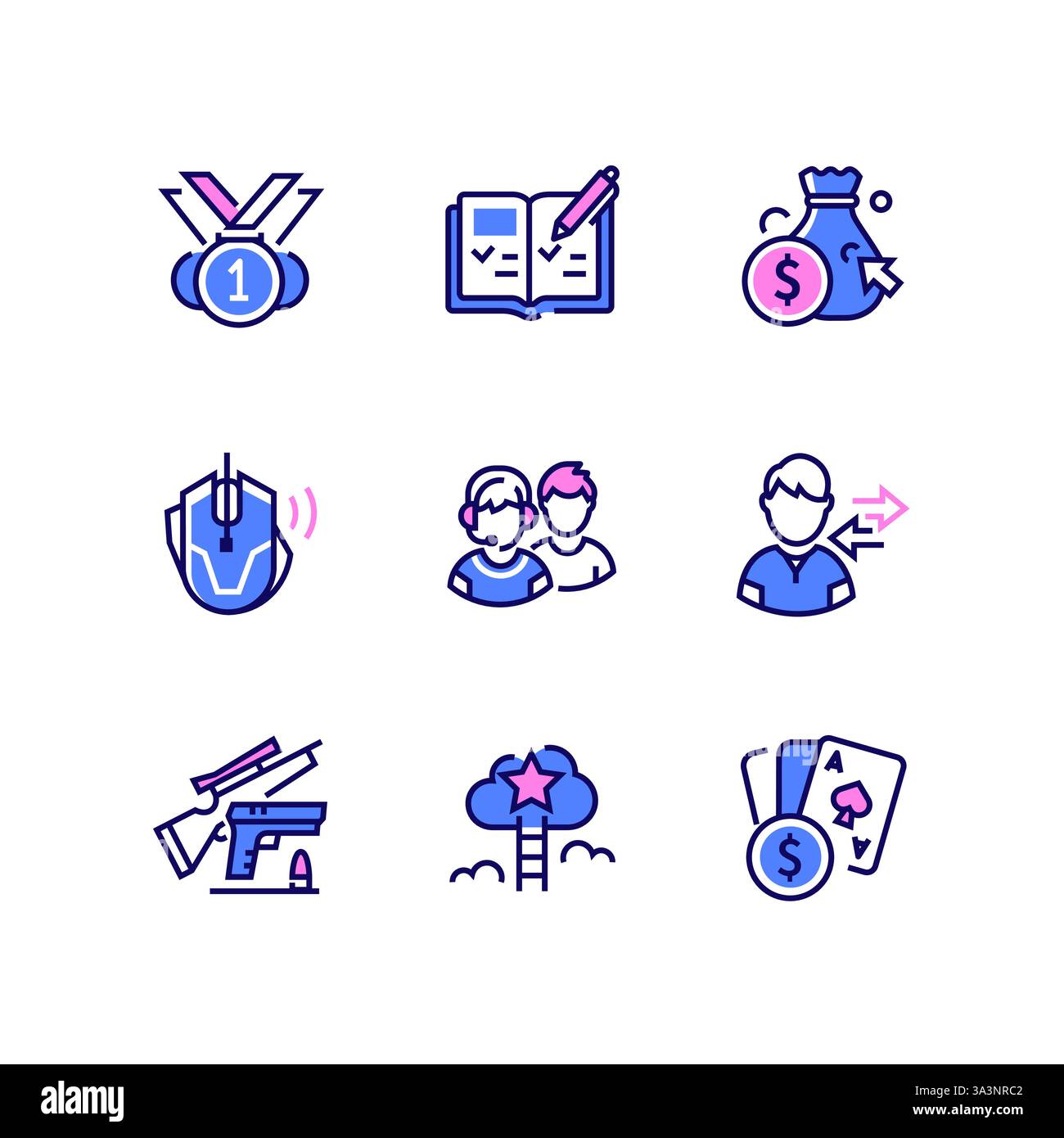 Game components - line design style icons set Stock Vector Image & Art ...