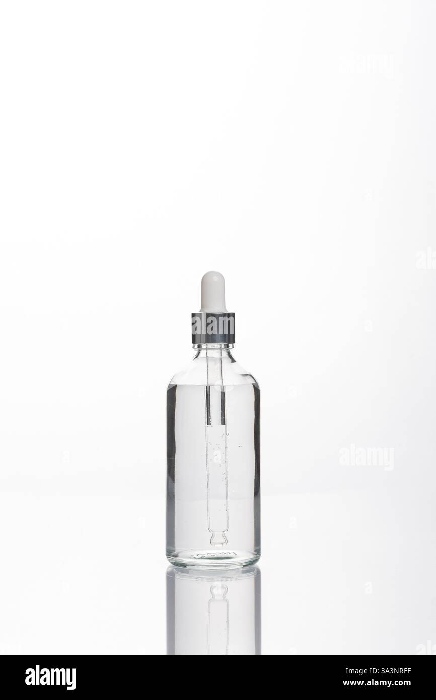 transparent dropper bottle with white bottom and dropper only Stock ...