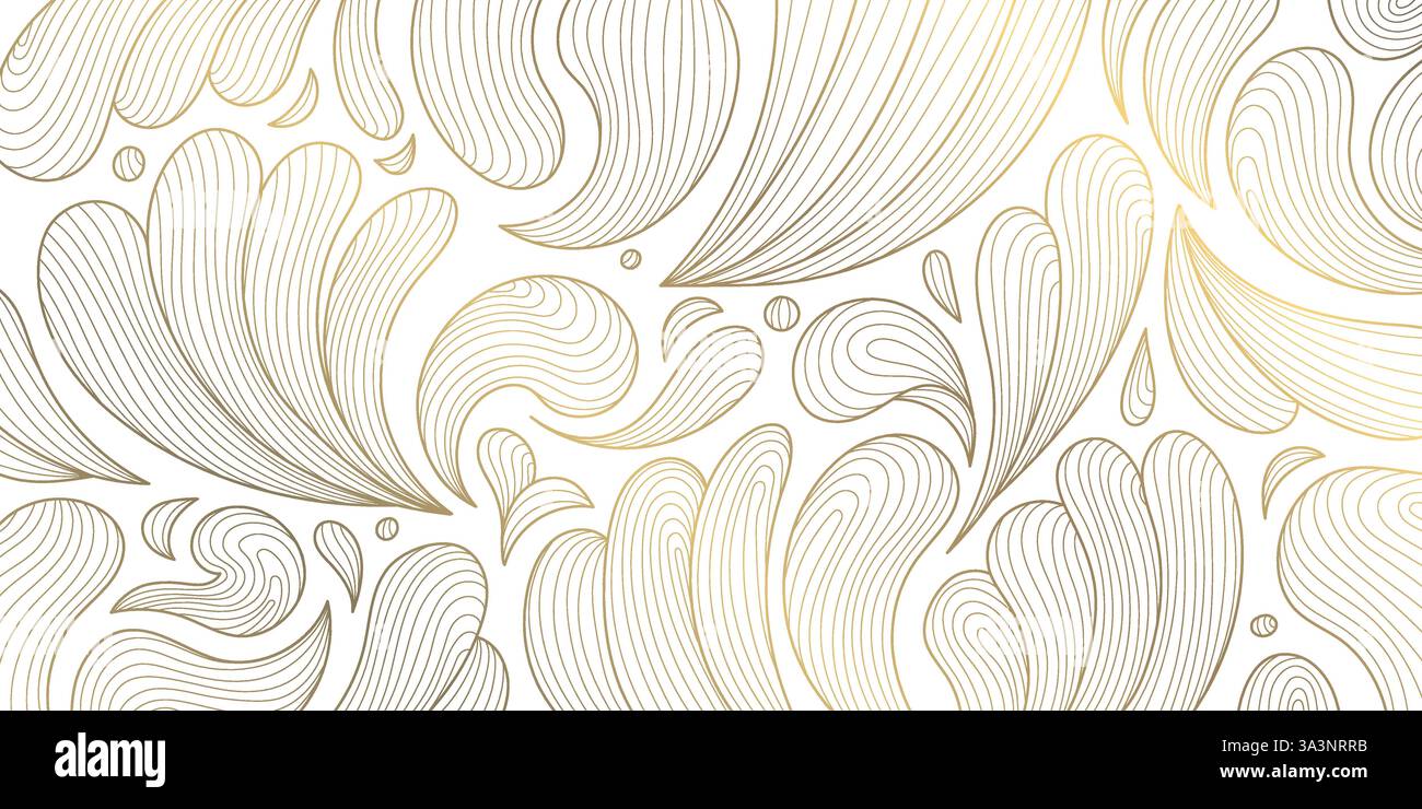 Vector art deco leaves luxury background, elegant vintage fancy floral pattern. Jungle gatsby ...