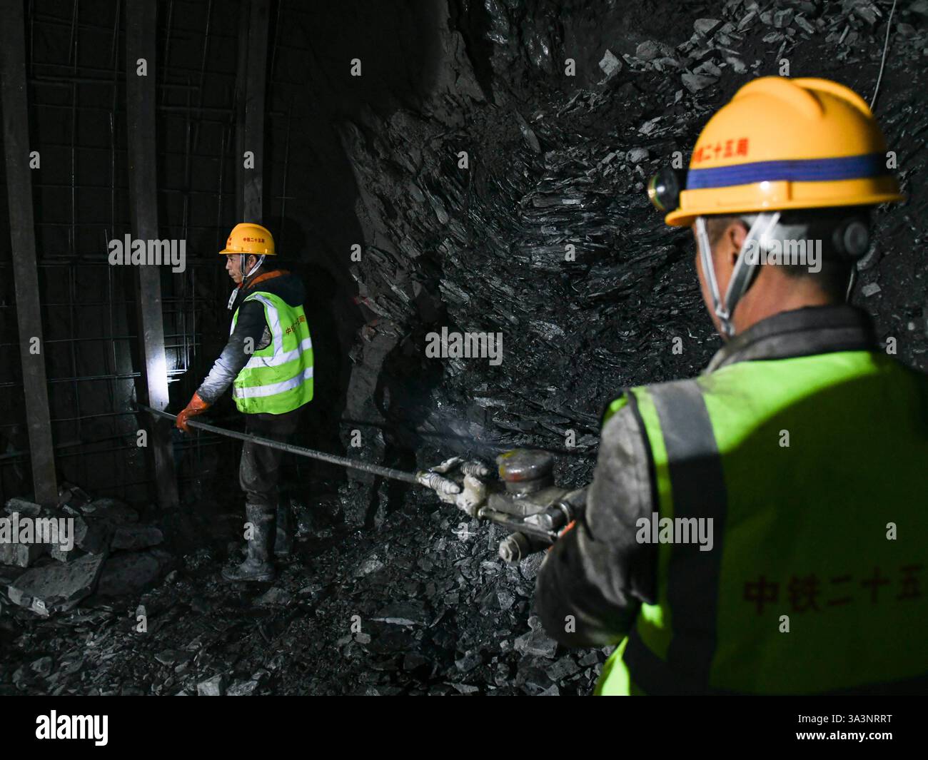 Aba, China's Sichuan Province. 17th Mar, 2025. Laborers work at the ...