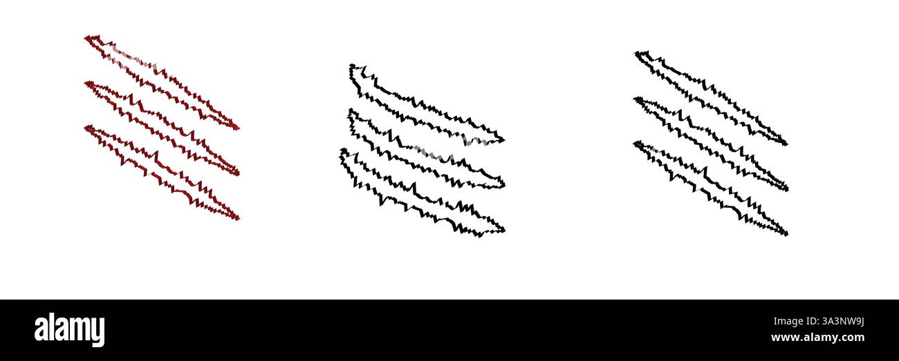 Scratch claws mark icon. Trace of wild animal, monster or dinosaur ...