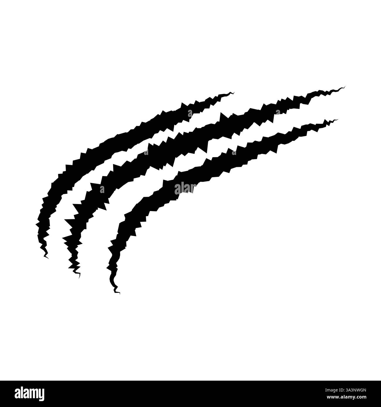 Scratch claw mark icon. Trace of wild animal, monster or dinosaur ...