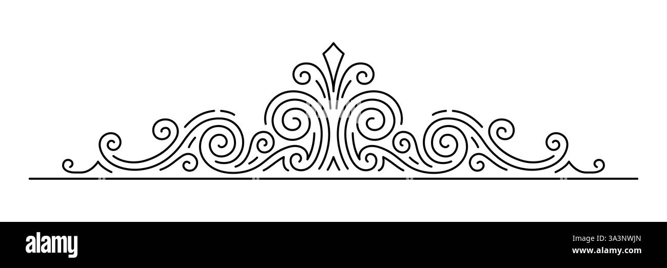 Line curl element. Modern decorative linear divider Stock Vector Image ...