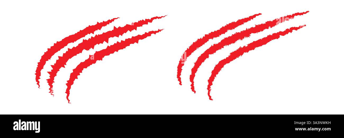 Claw scratch vector illustration. Set of cruel animal scratches horror ...