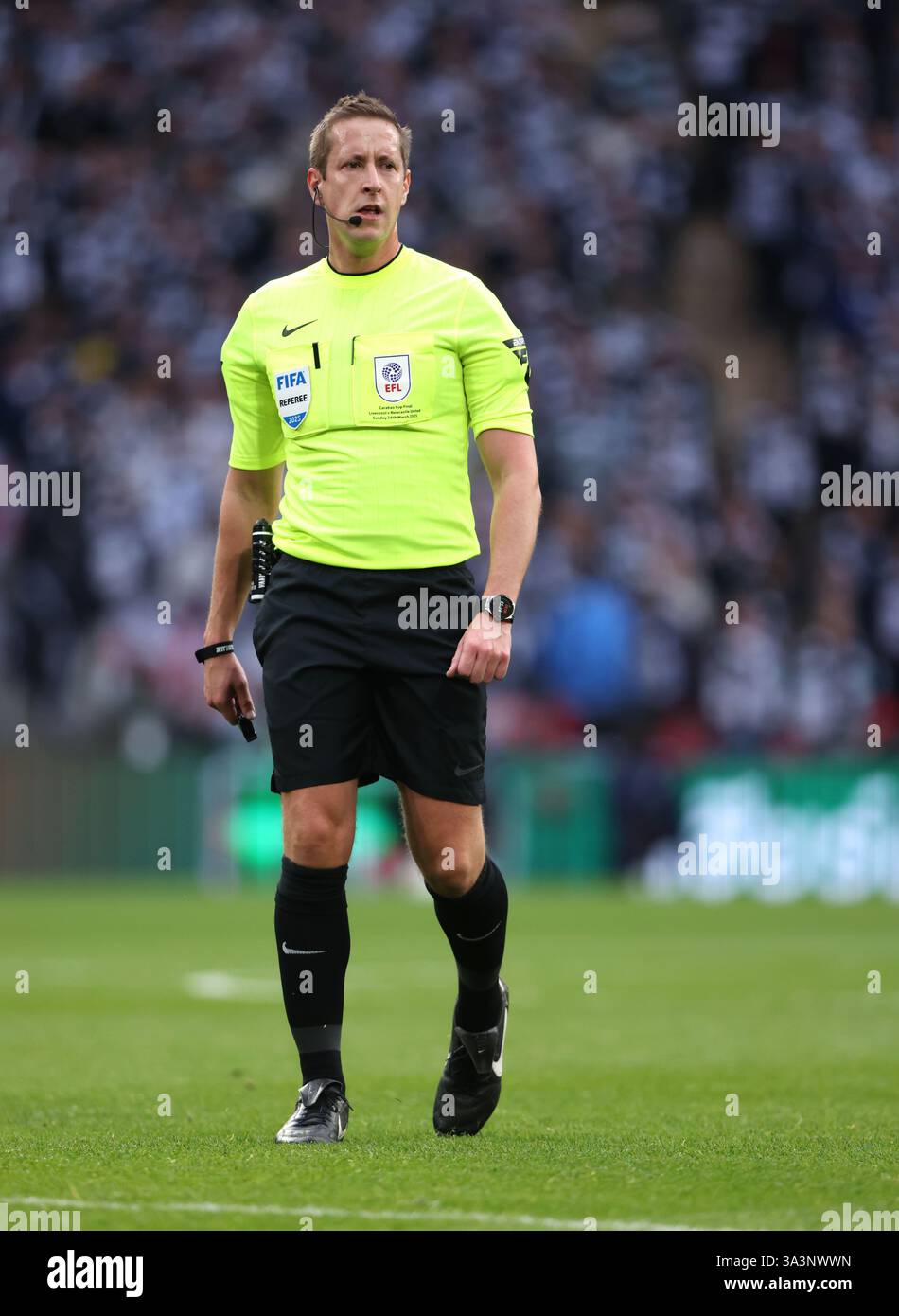 Referee John Brooks at the Carabao Cup Final - Liverpool v Newcastle ...