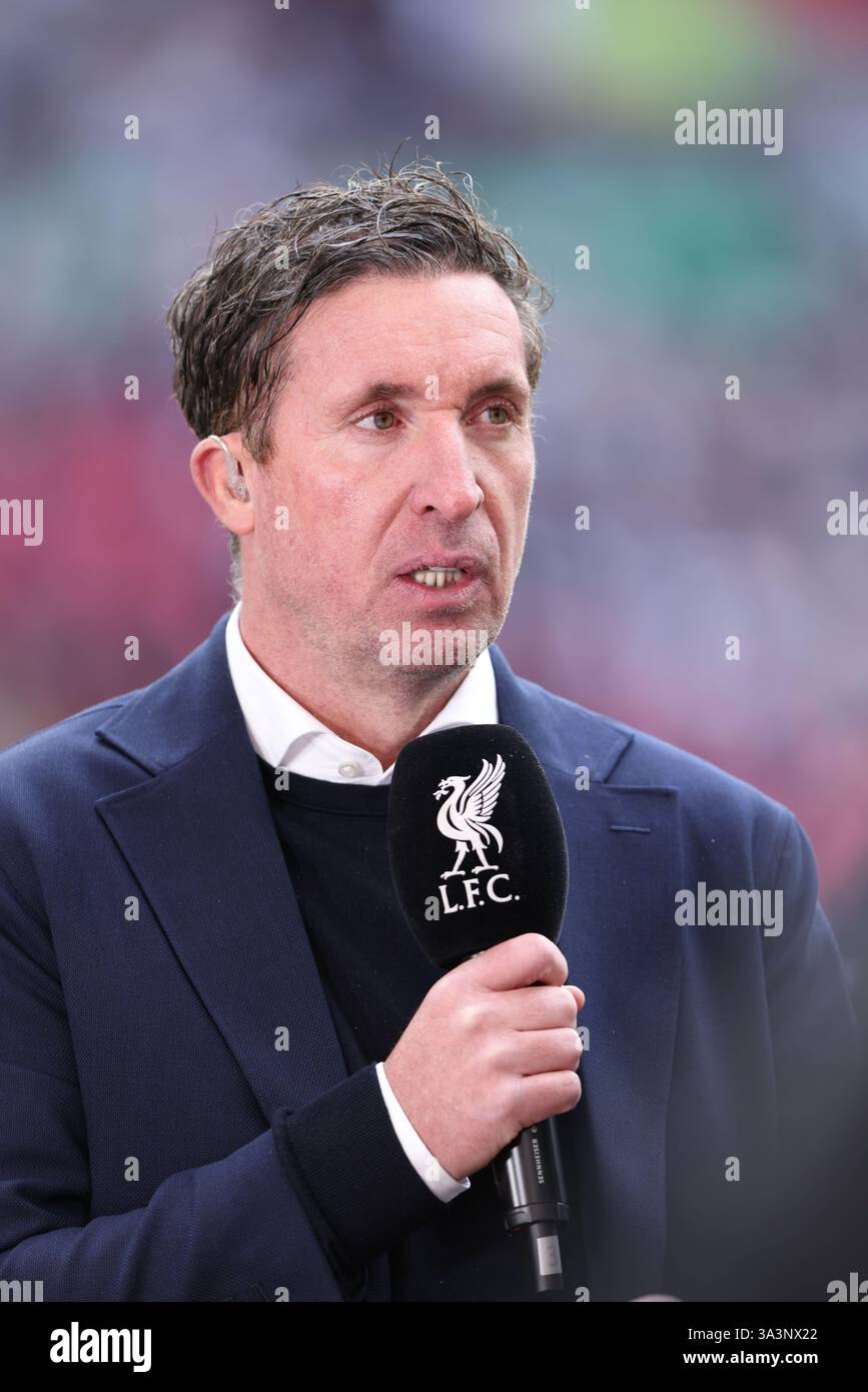 London, UK. 16th Mar, 2025. Robbie Fowler, working for LFC TV at the ...