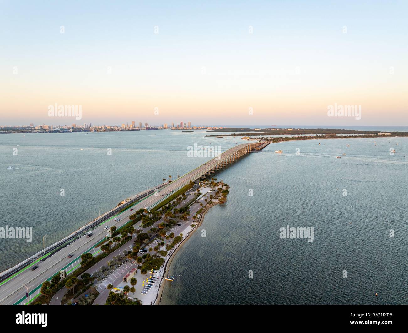 Miami Florida Rickenbacker Causeway Key Biscayne Stock Photo - Alamy