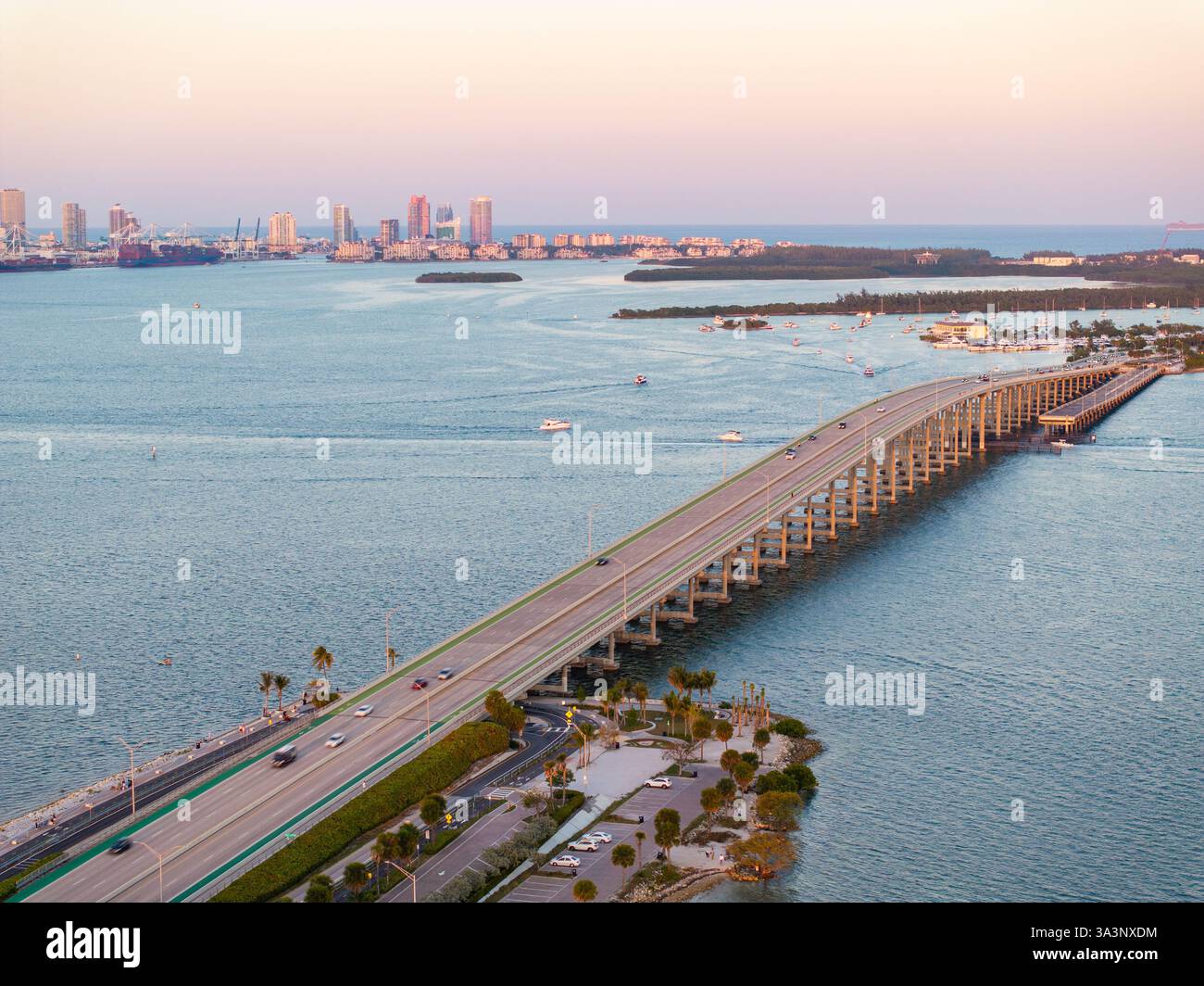 Miami Florida Rickenbacker Causeway Key Biscayne Stock Photo - Alamy