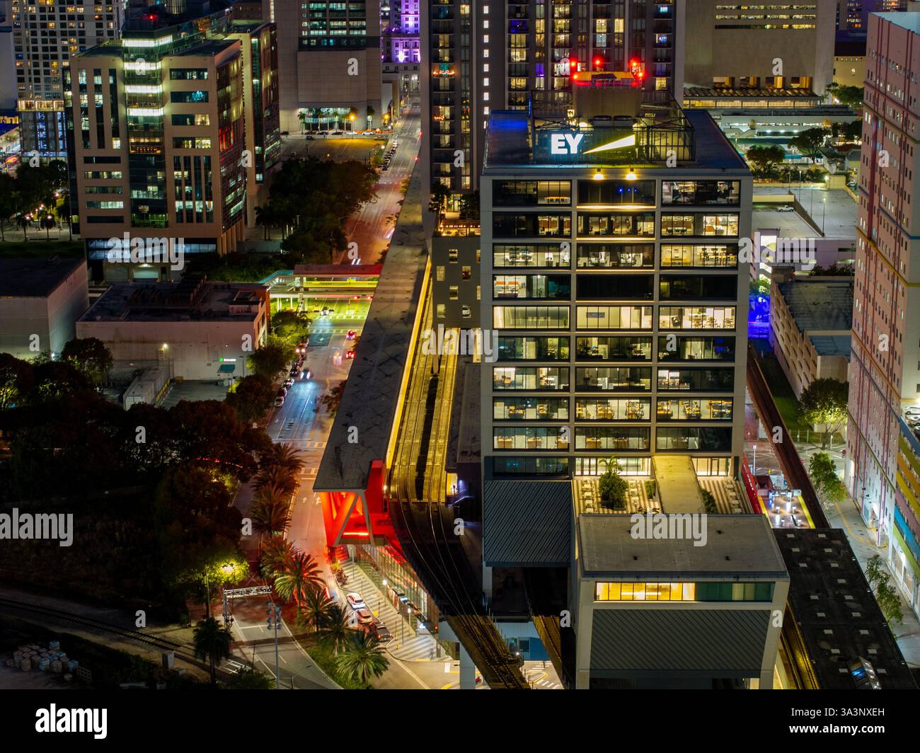 Miami, FL, USA - March 14, 2025: Ernst and Young building over ...