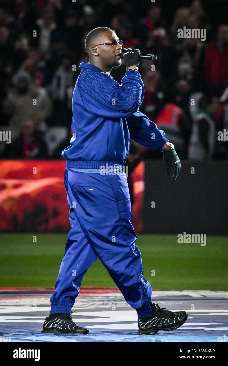 French rapper SDM performs before the French L1 football match between ...