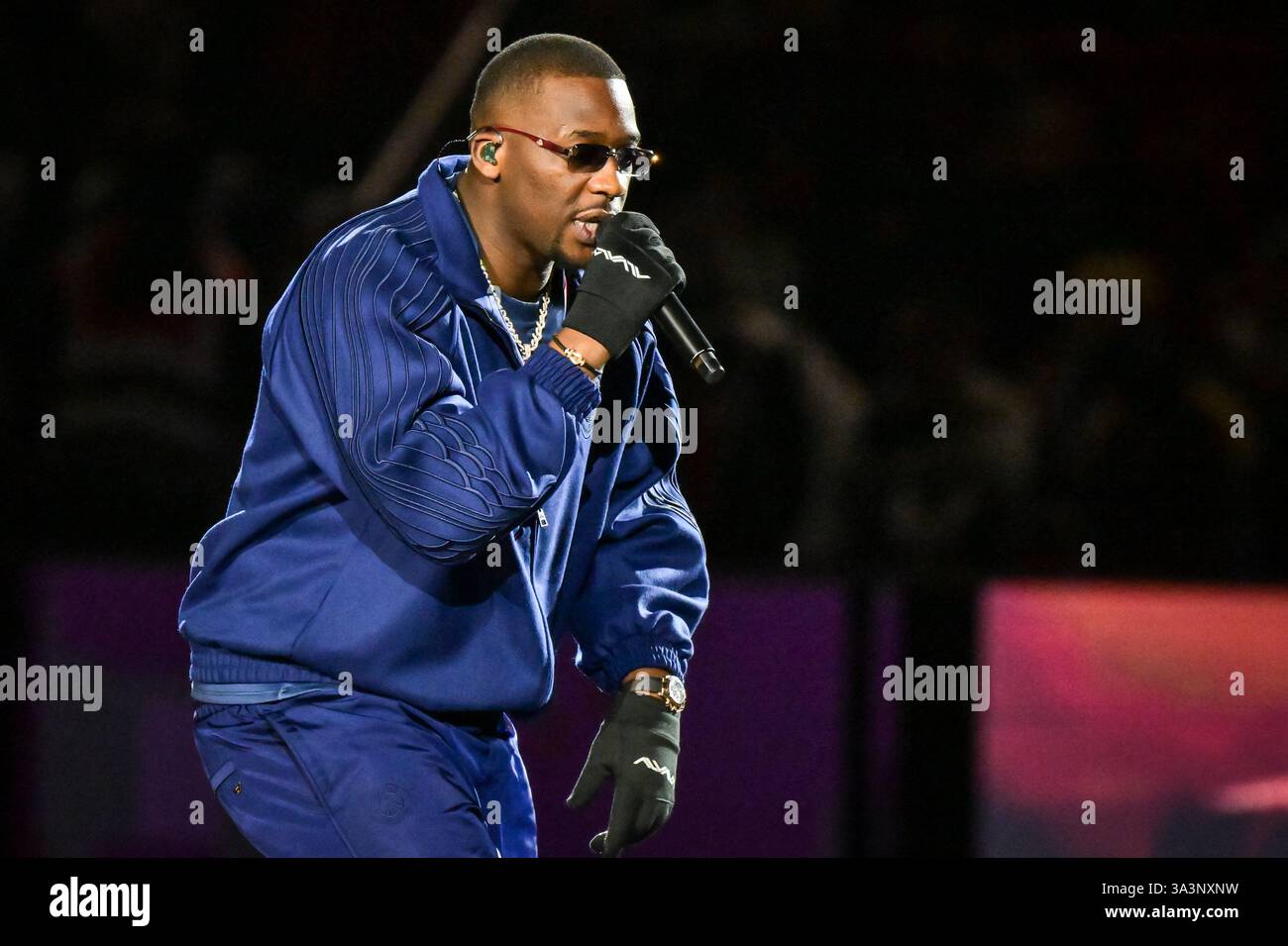 Paris, France. 16th Mar, 2025. French rapper SDM performs before the ...