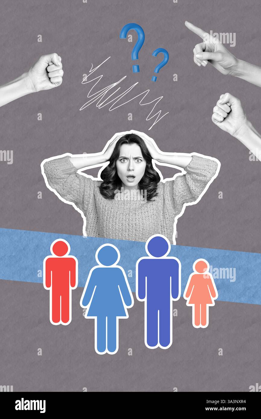 Composite image montage trend artwork 3D collage of young woman ...