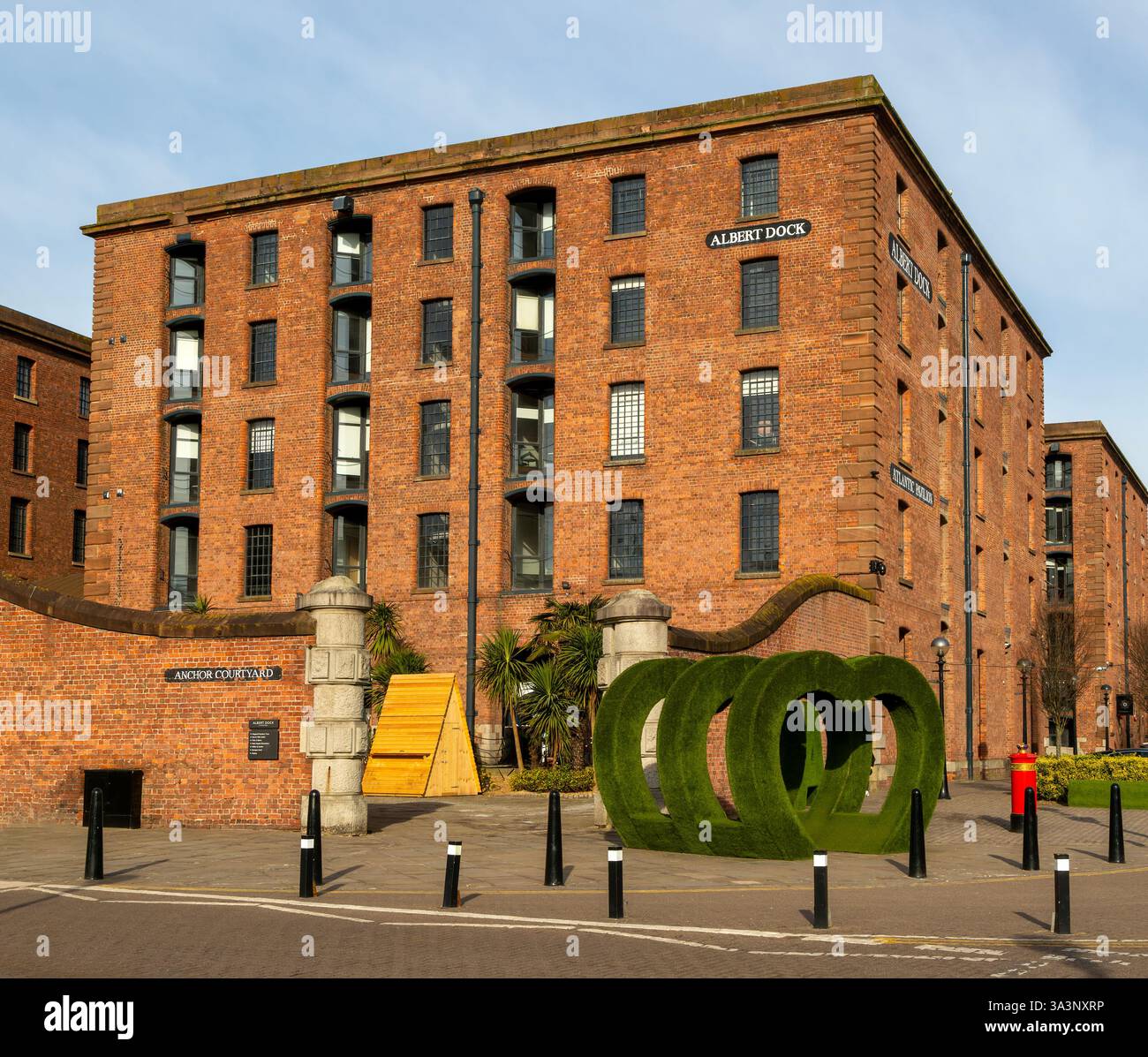 Historic red brick former industrial buildings in Anchor Courtyard ...