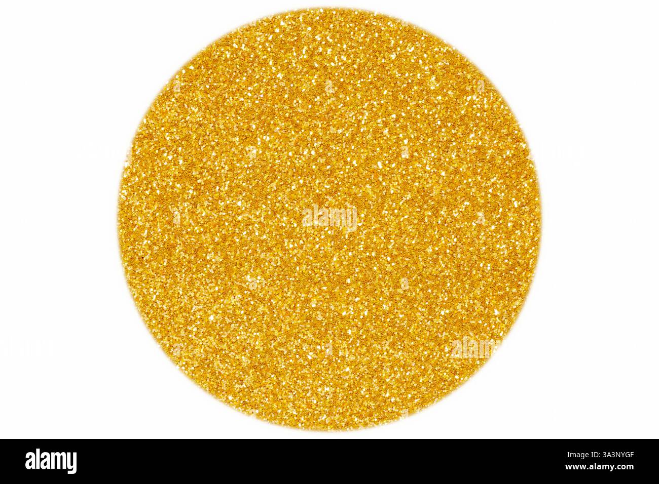 shining golden color circle made of fabric against white background ...