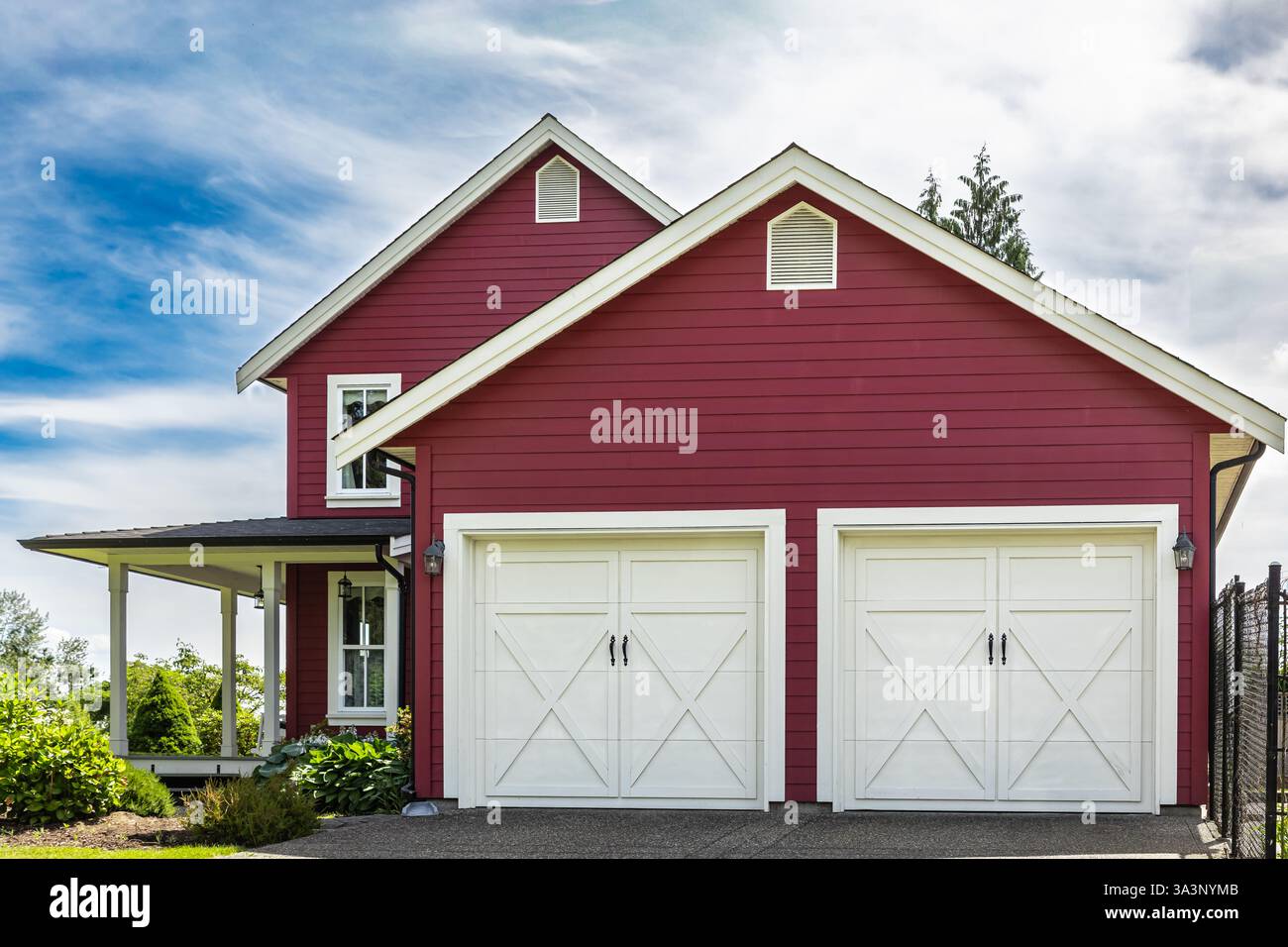 Double garage with short driveway. Big family house with double size ...