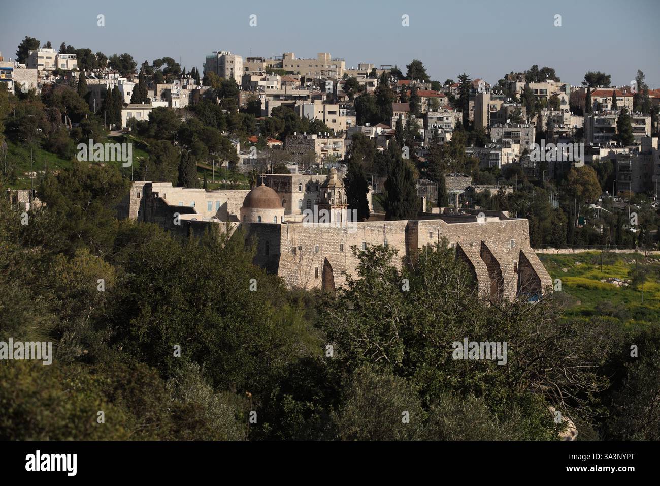 Fortress like 11th century Greek Orthodox Monastery of the Cross where ...