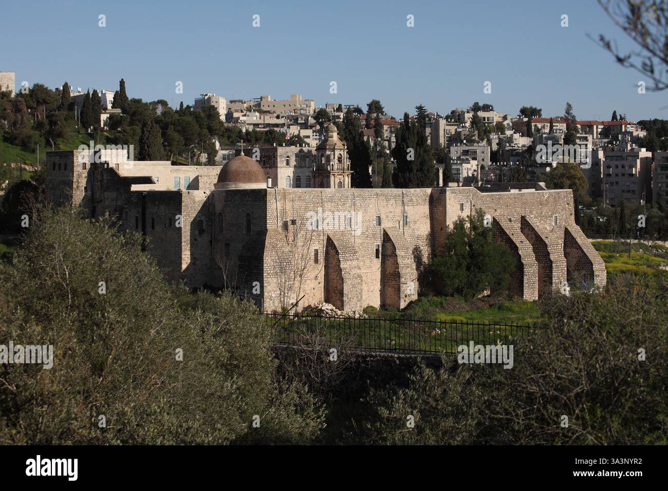 Fortress like 11th century Greek Orthodox Monastery of the Cross where ...