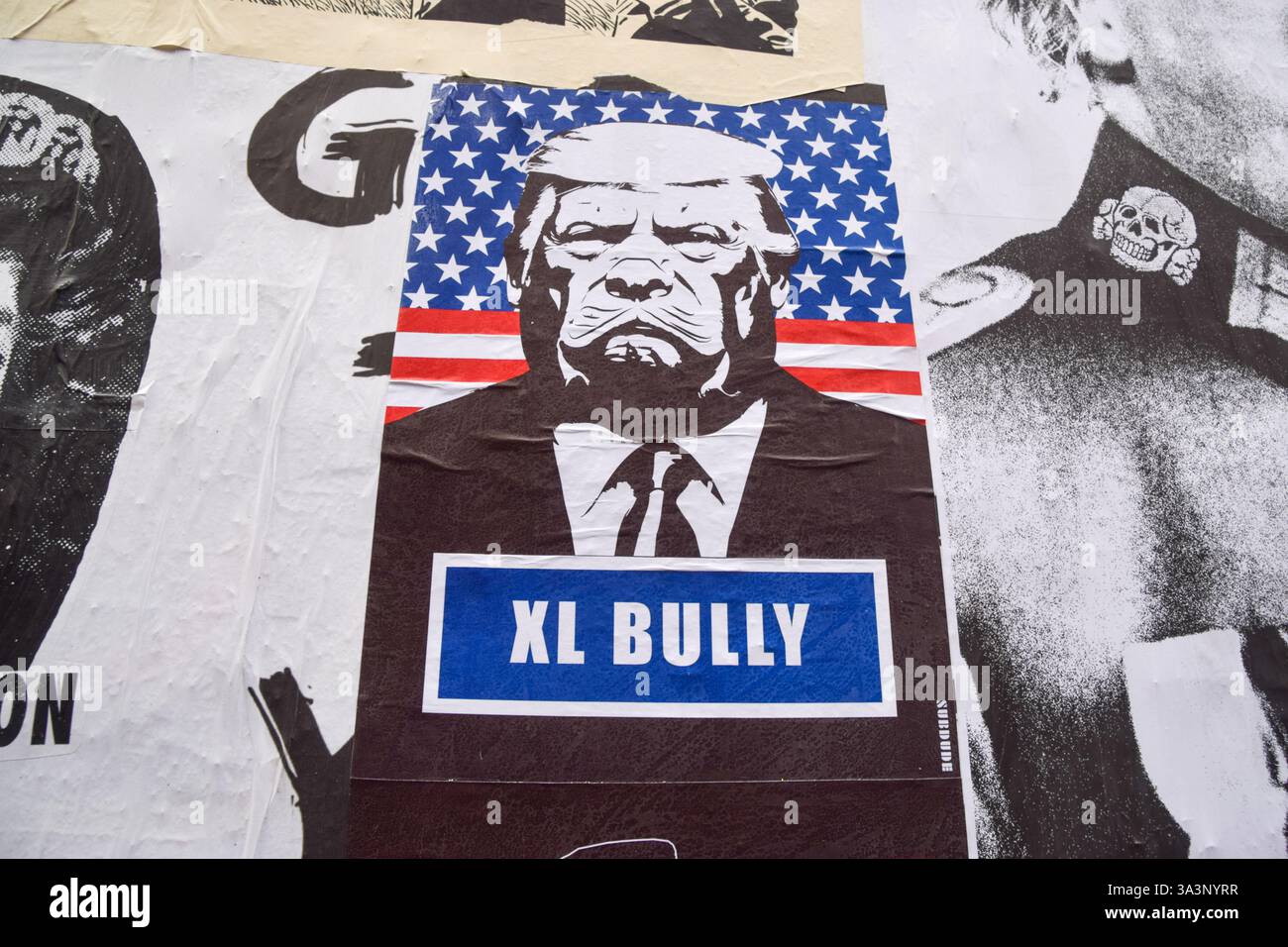 London, England, UK. 17th Mar, 2025. A poster depicting Donald Trump as ...