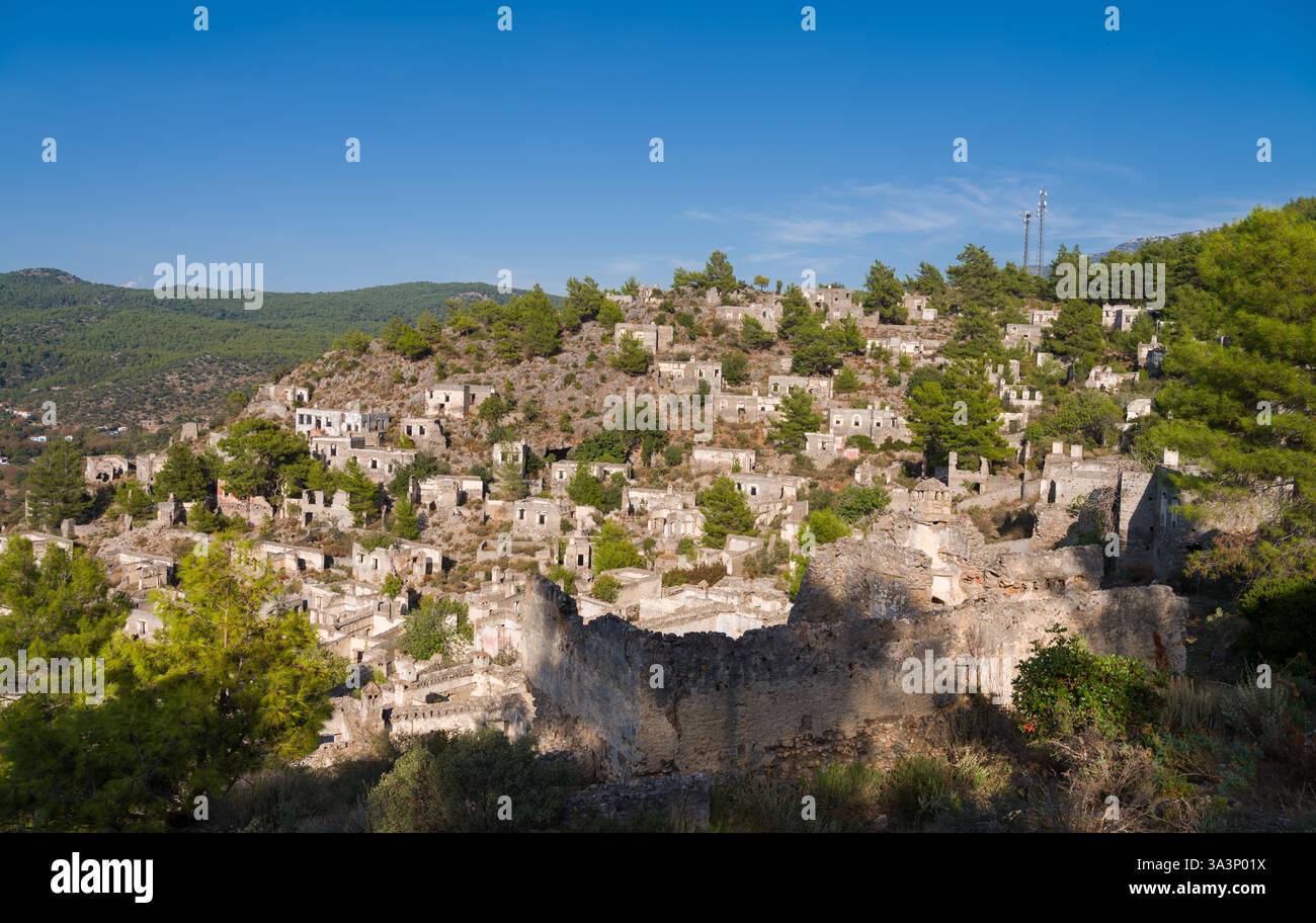 An ancient Greek village near Fethiye, known as Kayakoy or Levissi ...