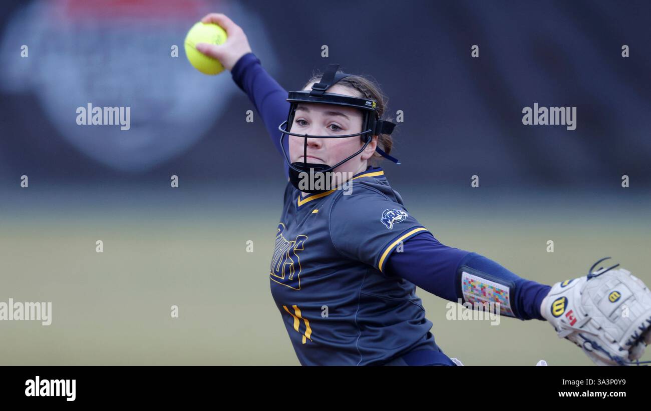 Canisius pitcher Toria Kover (11) during an NCAA softball game against ...