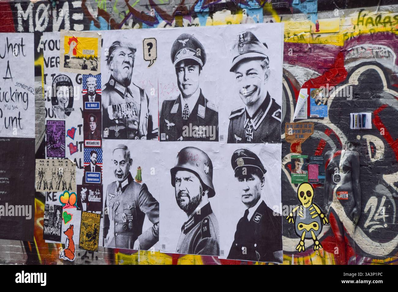 London, UK. 17th March 2025. Posters depicting Donald Trump, Elon Musk ... London, UK. 17th March 2025. Posters depicting Donald Trump, Elon Musk ...