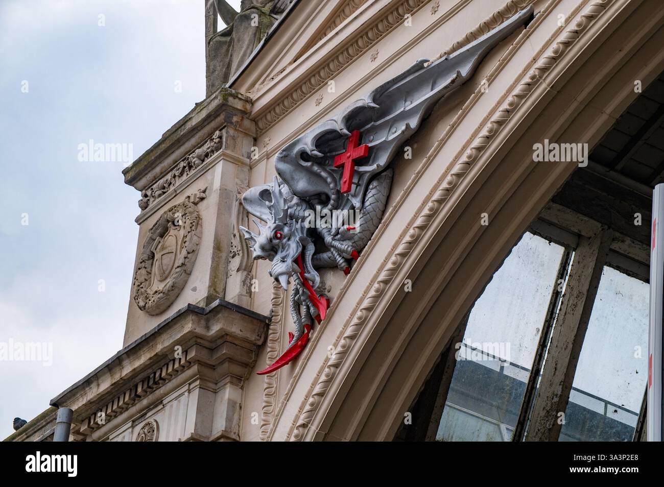 A dragon boundary marks, cast iron statues of dragons that mark the ...