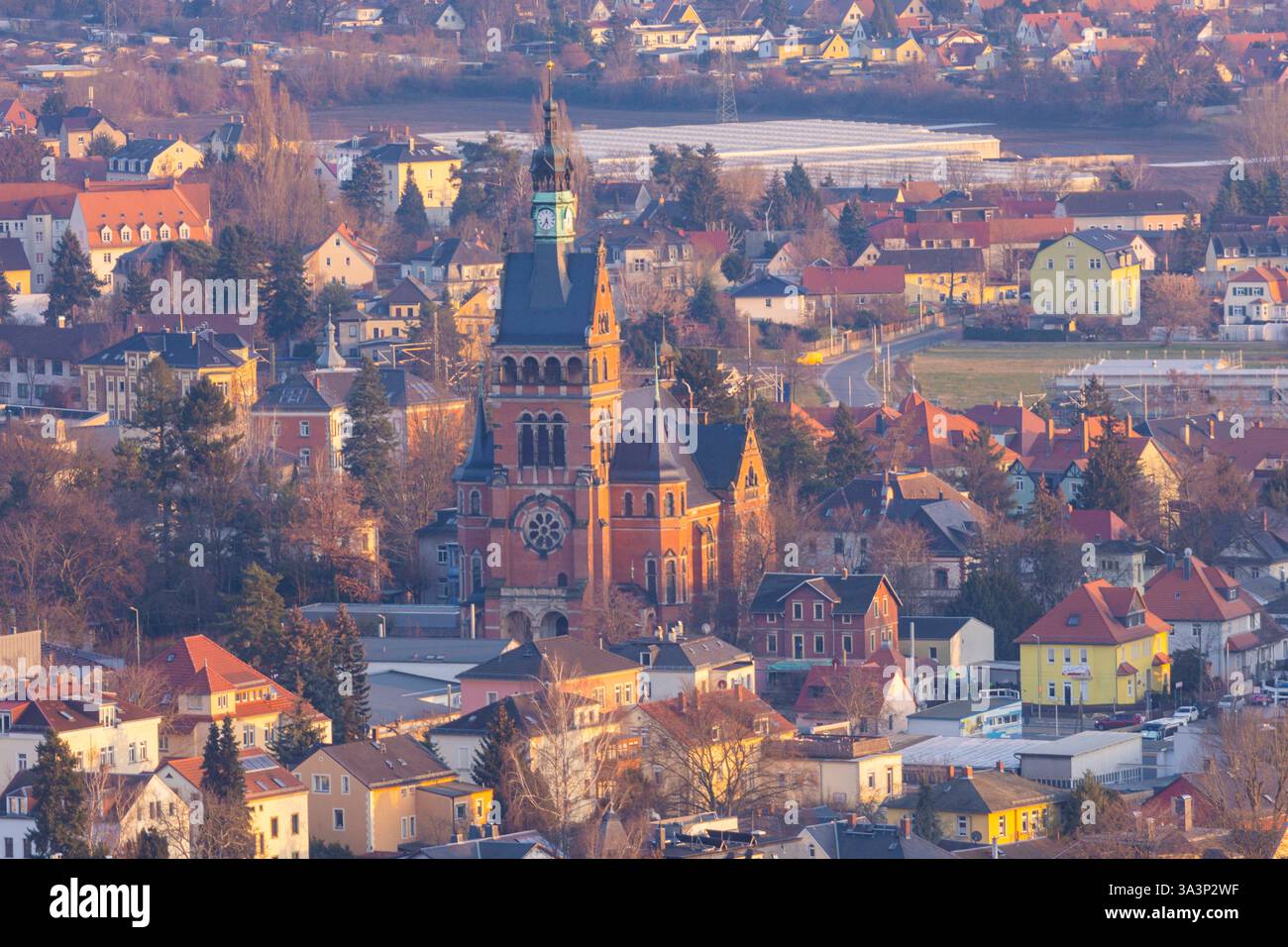 Radebeul Ausblick vom Bismarkturm auf die Lutherkirche. Radebeul ...