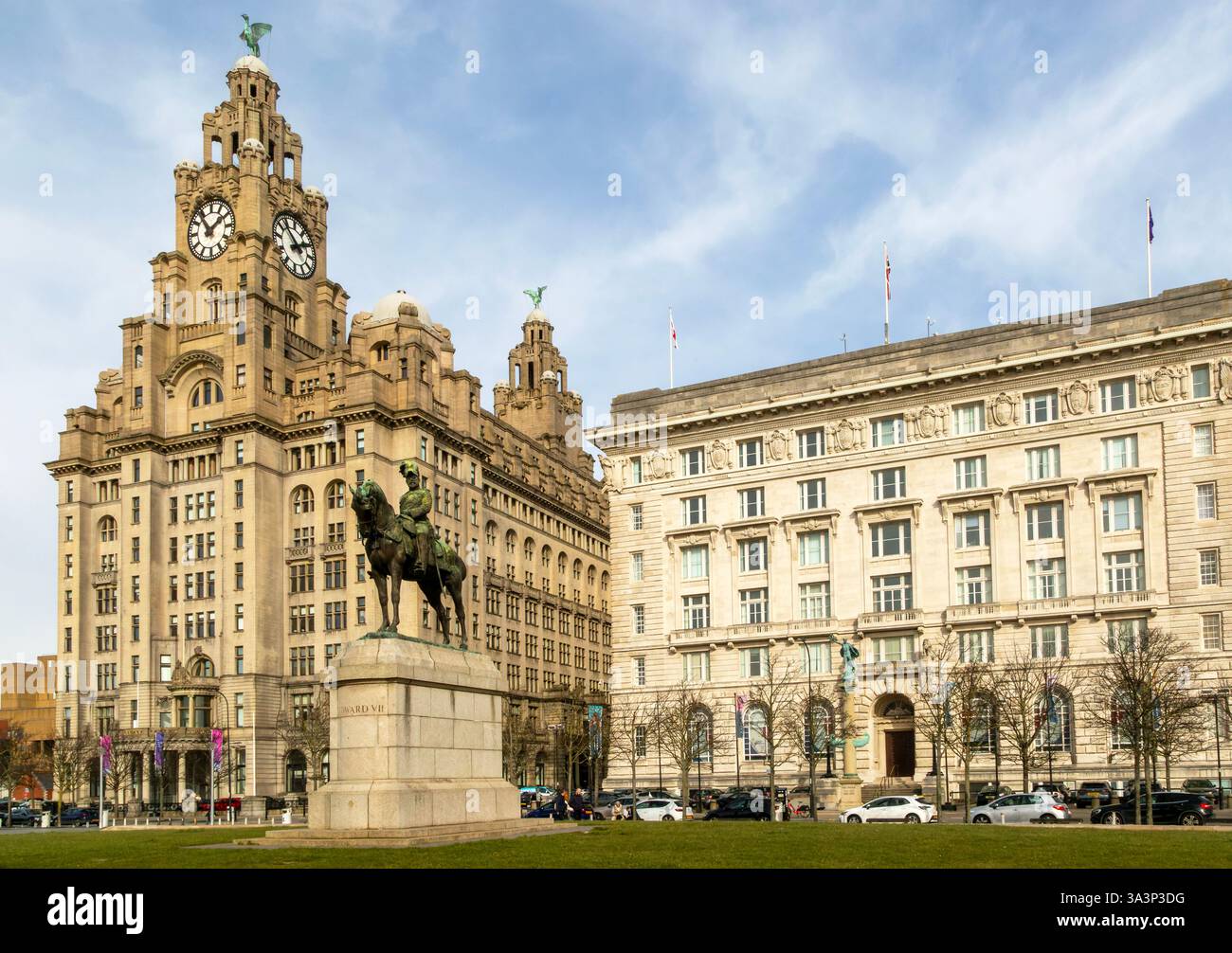 The Royal Liver building, Pier Head, Liverpool, England, UK completed ...