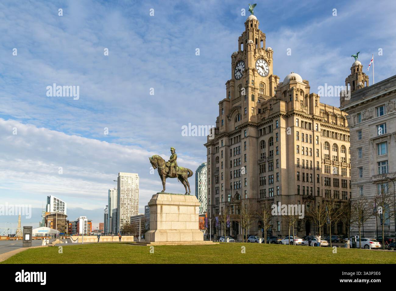 The Royal Liver building, Pier Head, Liverpool, England, UK completed ...