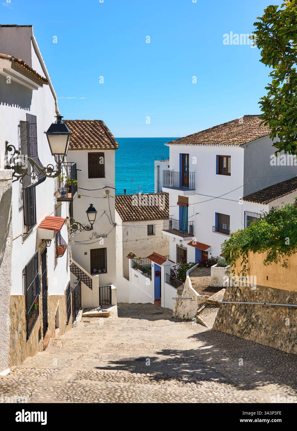 Altea, Valencia, Spain - March 11 2025: Spanish coastal town with a ...
