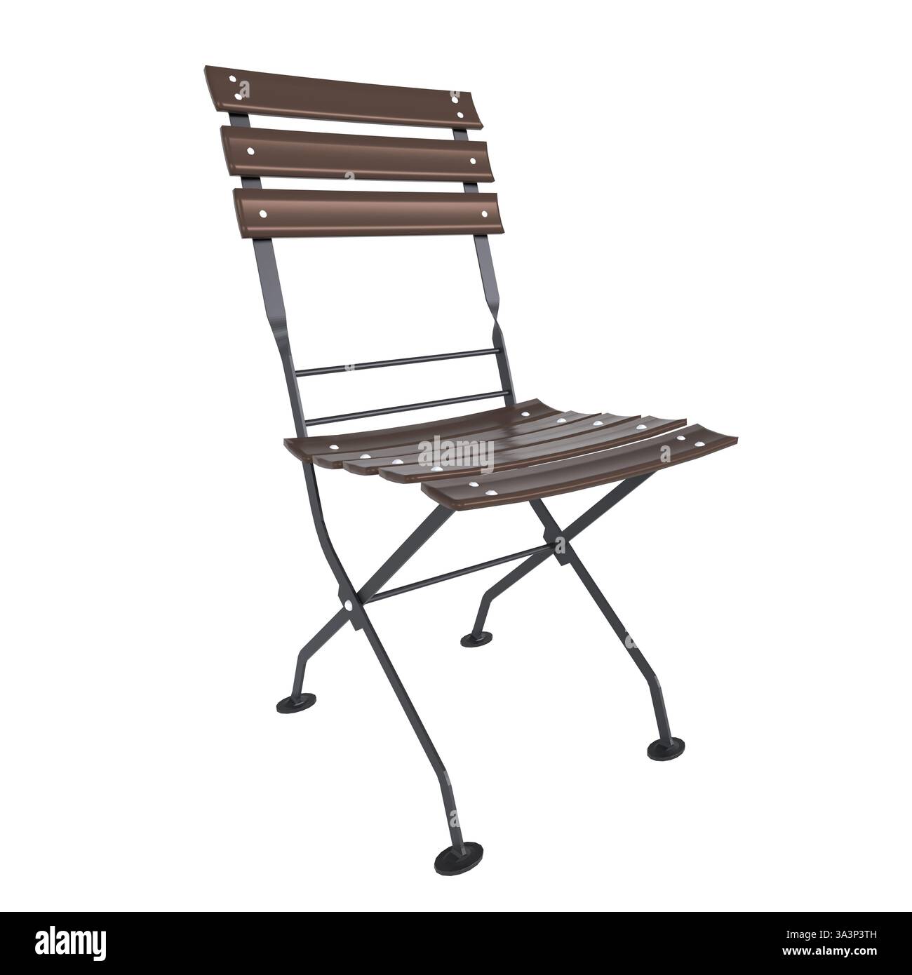 A brown folding chair designed for outdoor settings, showcasing a ...
