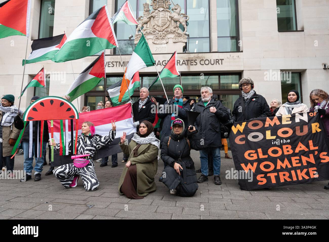 London, UK. 17 March, 2025. Supporters of Daniel Day rally outside ...