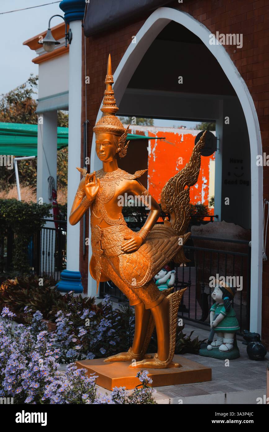 A Fascinating Golden Statue of a Mythical Creature Located at a ...