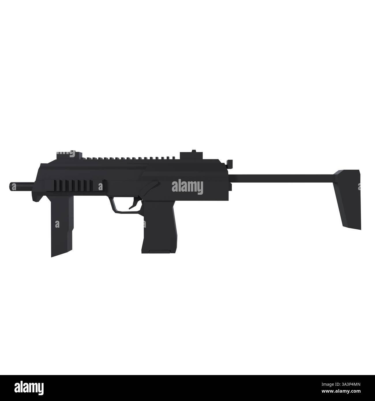 Black modern firearm featuring a sleek design and tactical features ...