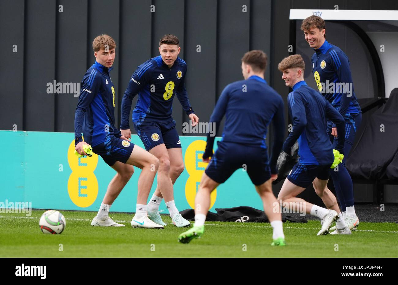 Scotland players during a training session at Lesser Hampden, Glasgow ...