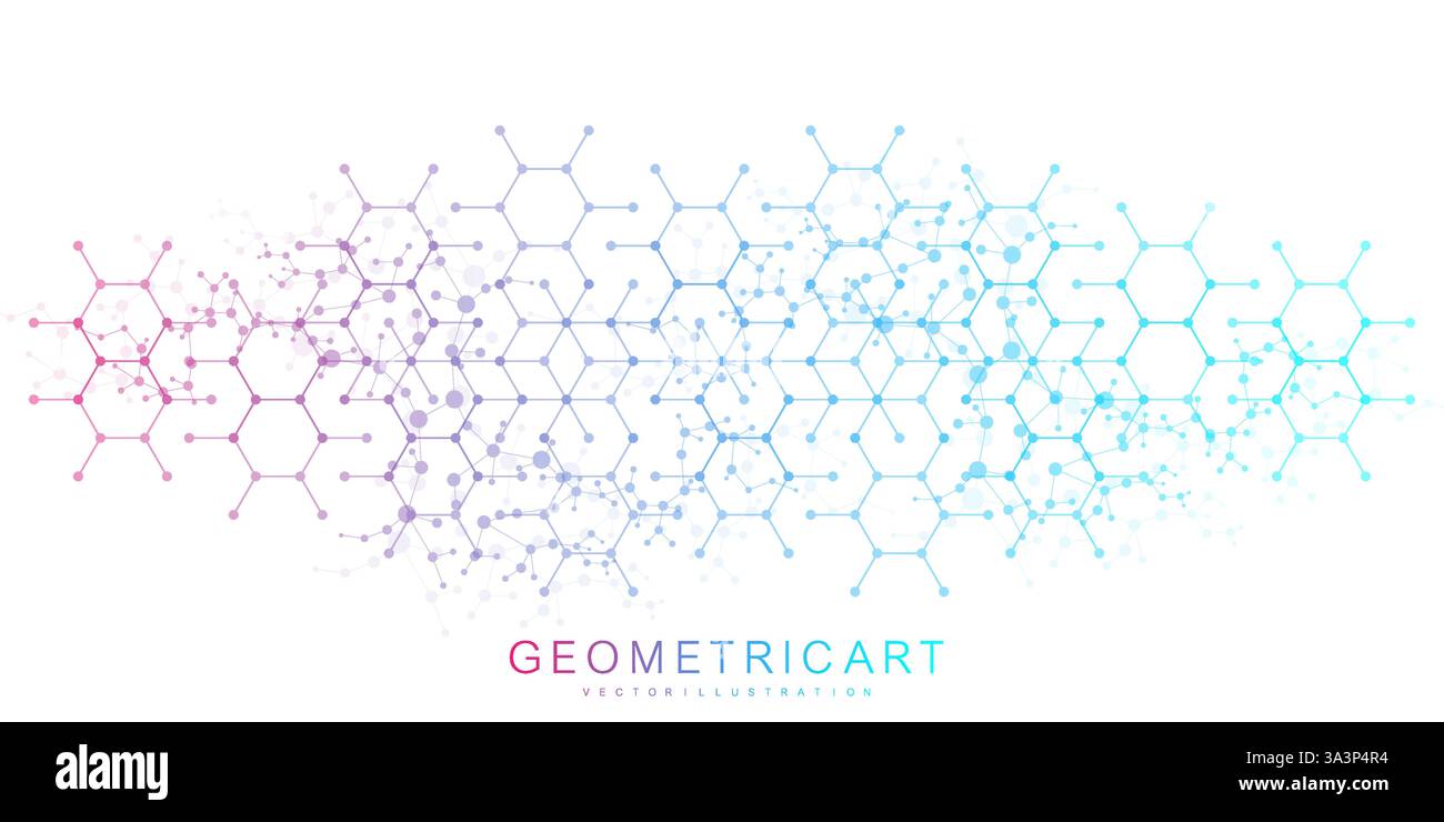 Modern health care abstract background with lines, dots and hexagons ...