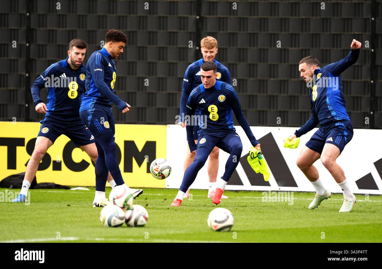 Scotland players during a training session at Lesser Hampden, Glasgow ...