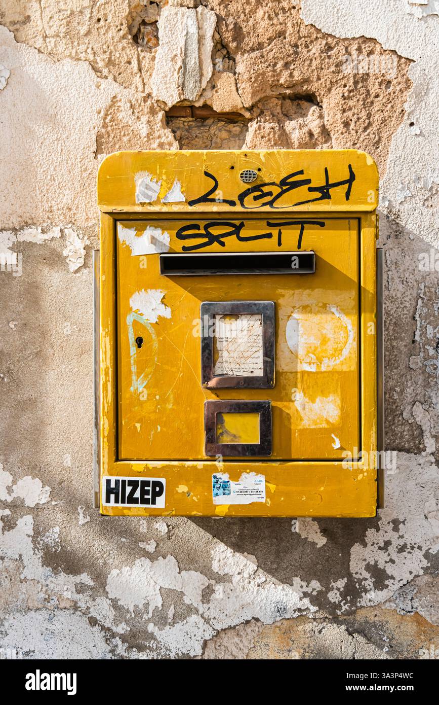 Graffiti and stickers on a old post box hi-res stock photography and ...