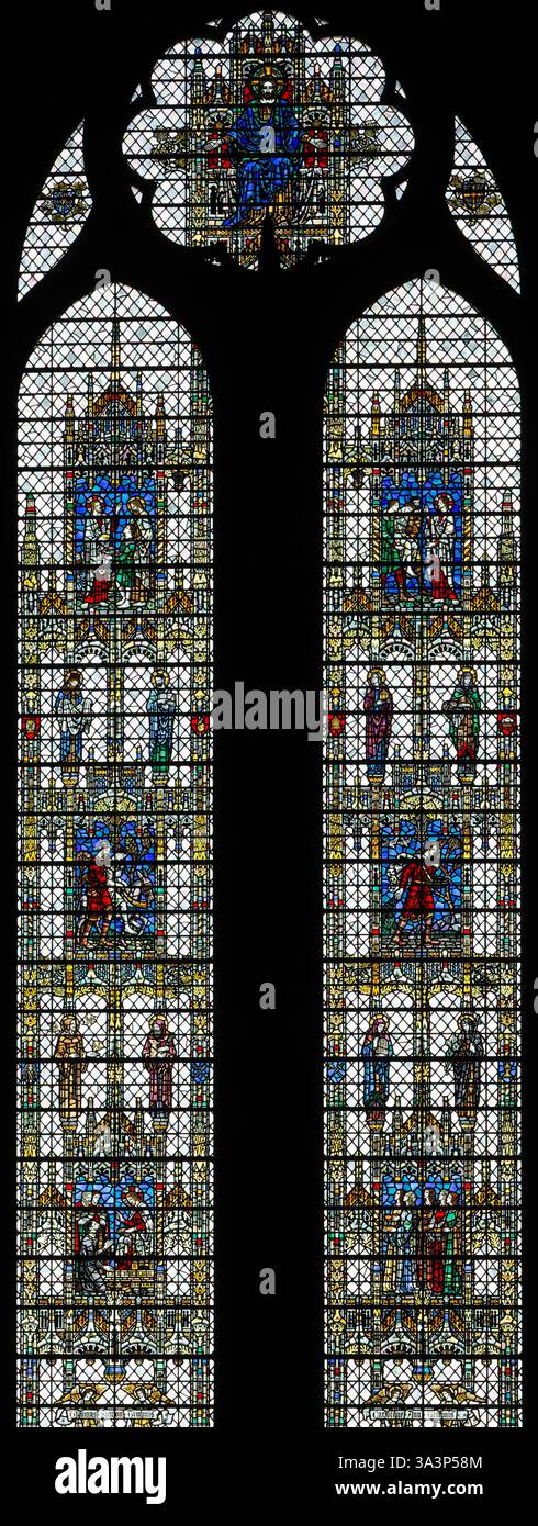 Stained window inside Anglican Cathedral Church of Christ in Liverpool ...