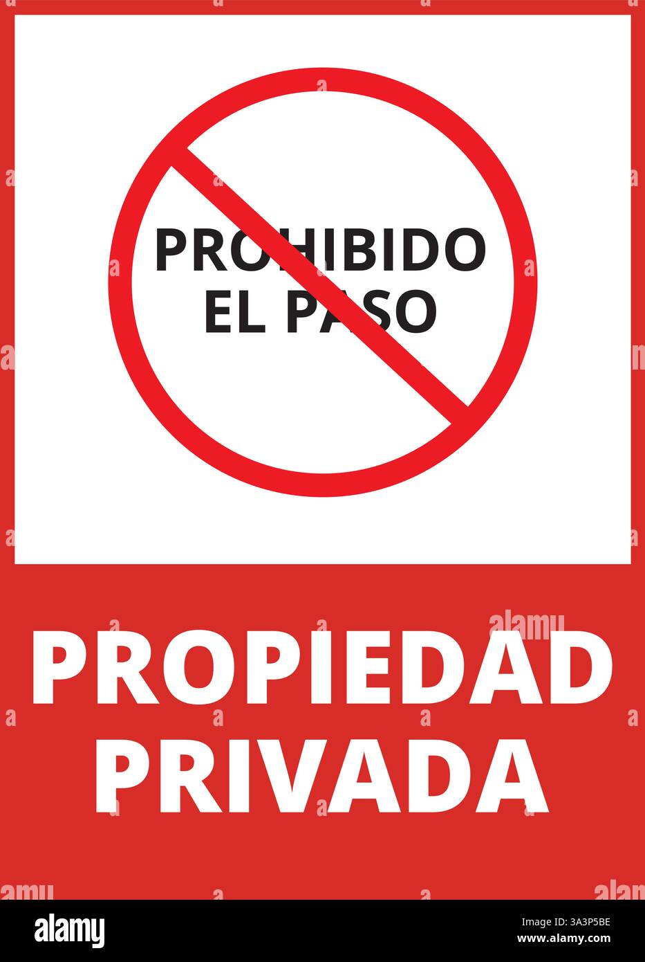 Prohibido el paso propiedad privada sign isolated on a white background ...