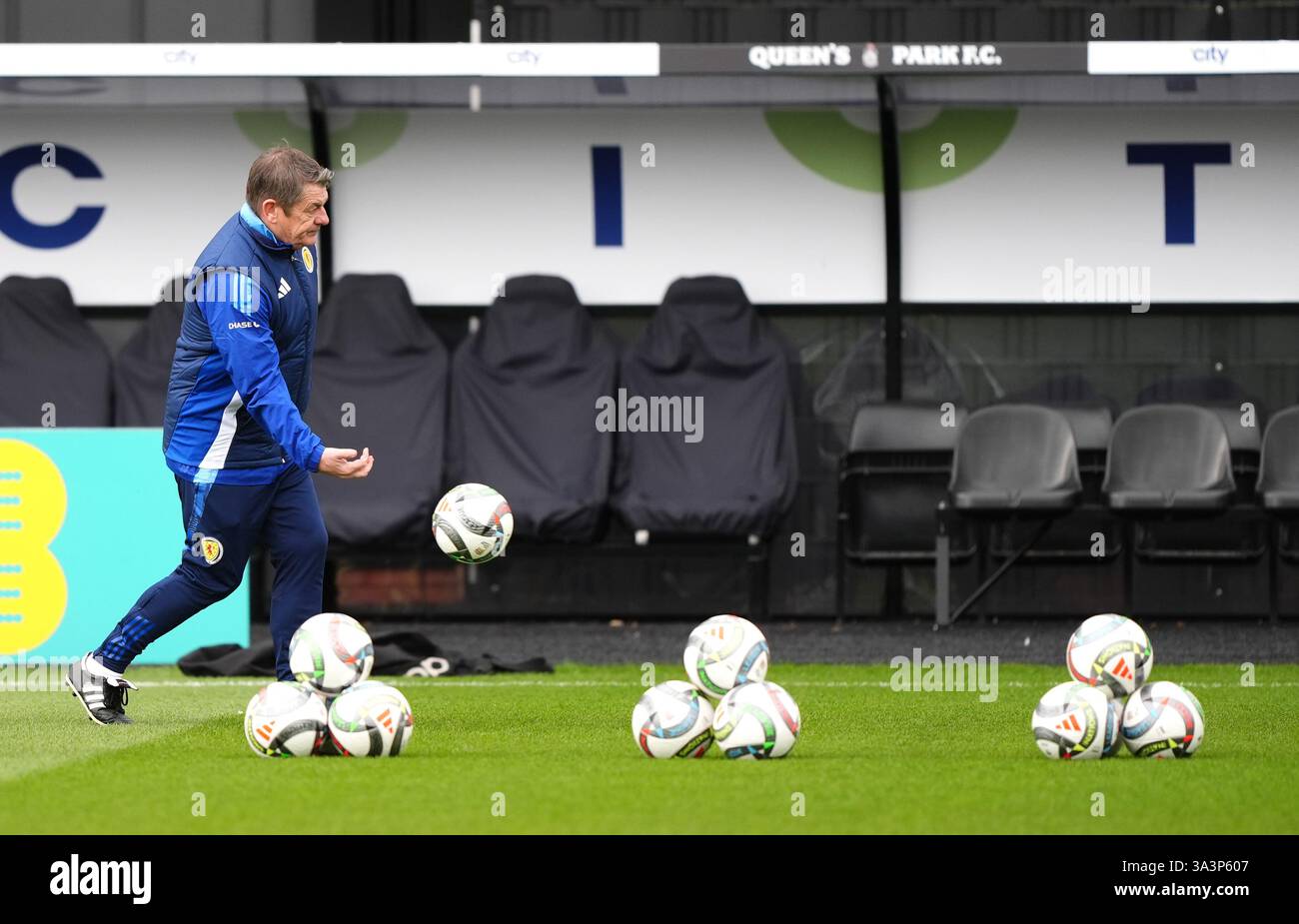 Scotland assistant manager John Carver during a training session at ...