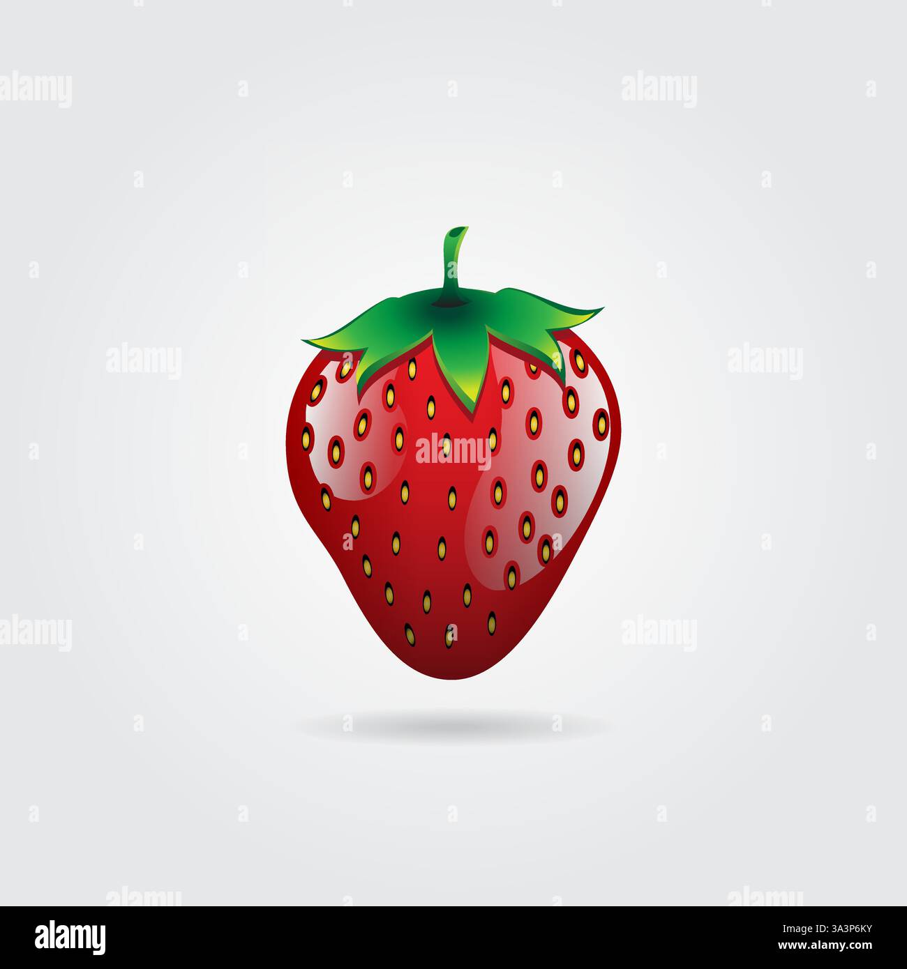 Red strawberry on glowing grey background Stock Vector Image & Art - Alamy
